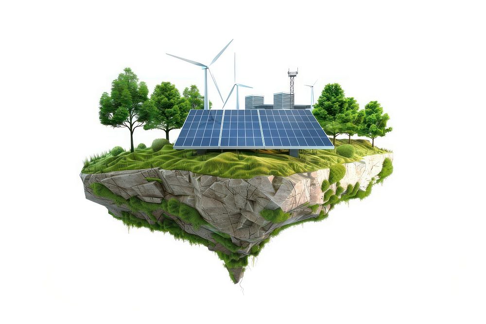 Sustainable energy island concept | Free Photo Illustration - rawpixel