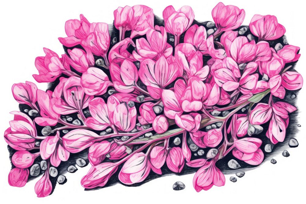 Vibrant pink floral illustration | Free Photo Illustration - rawpixel