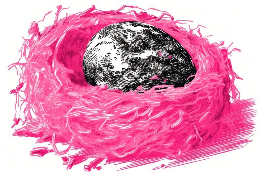 Pink nest with egg | Free Photo Illustration - rawpixel