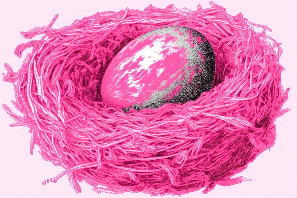 Vibrant pink nest egg | Free Photo Illustration - rawpixel