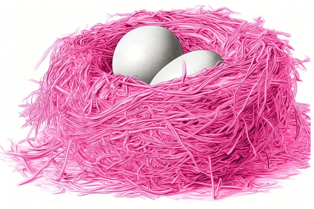 Pink nest with eggs | Free Photo Illustration - rawpixel