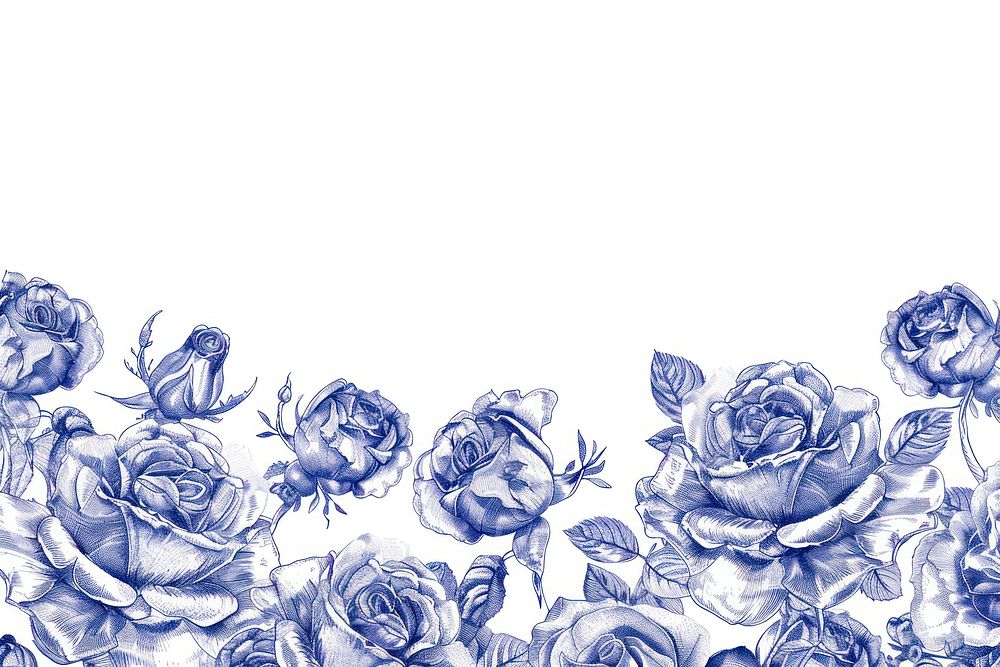 Elegant blue floral border illustration | Free Photo Illustration ...