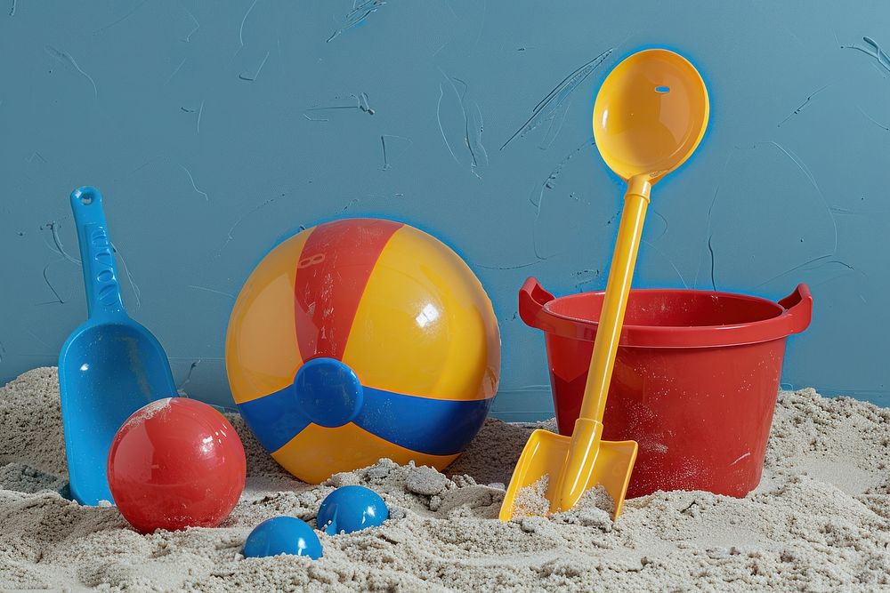 Colorful beach toys in sand | Free Photo - rawpixel