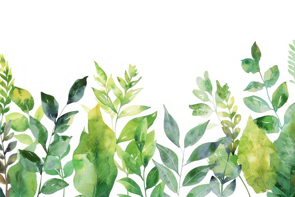 Watercolor green leaves illustration | Free Photo Illustration - rawpixel