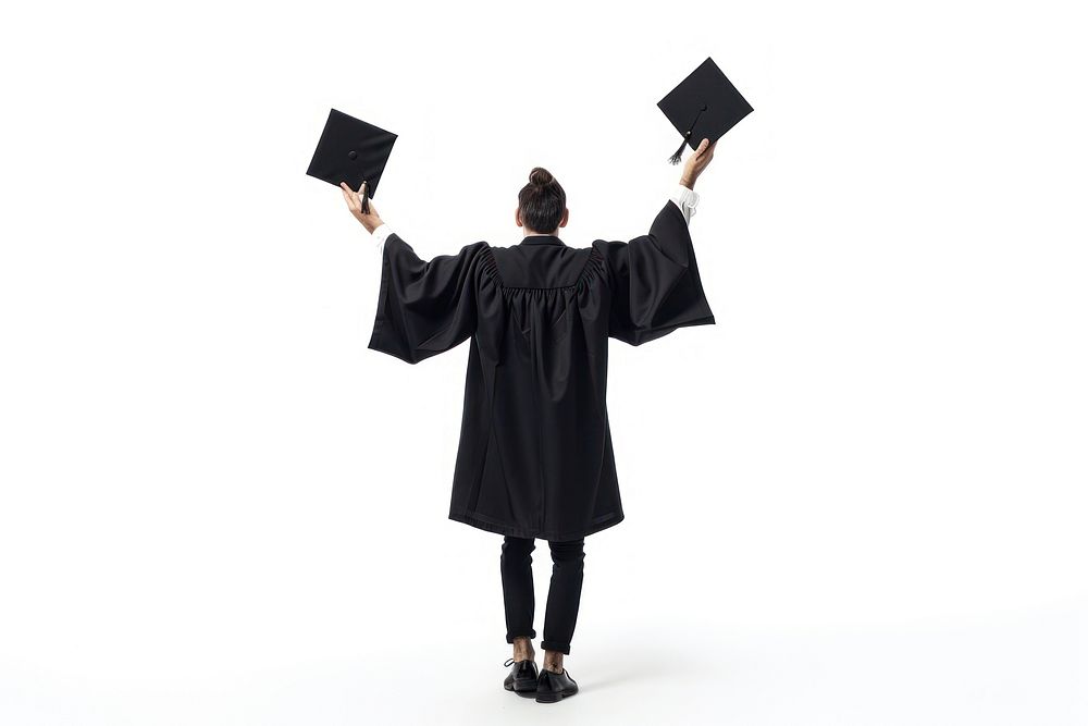 Graduate celebrating with two caps | Premium Photo - rawpixel