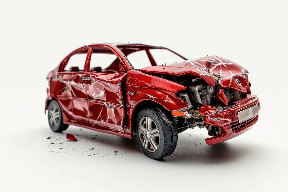 Crashed red car model wreck | Free Photo - rawpixel