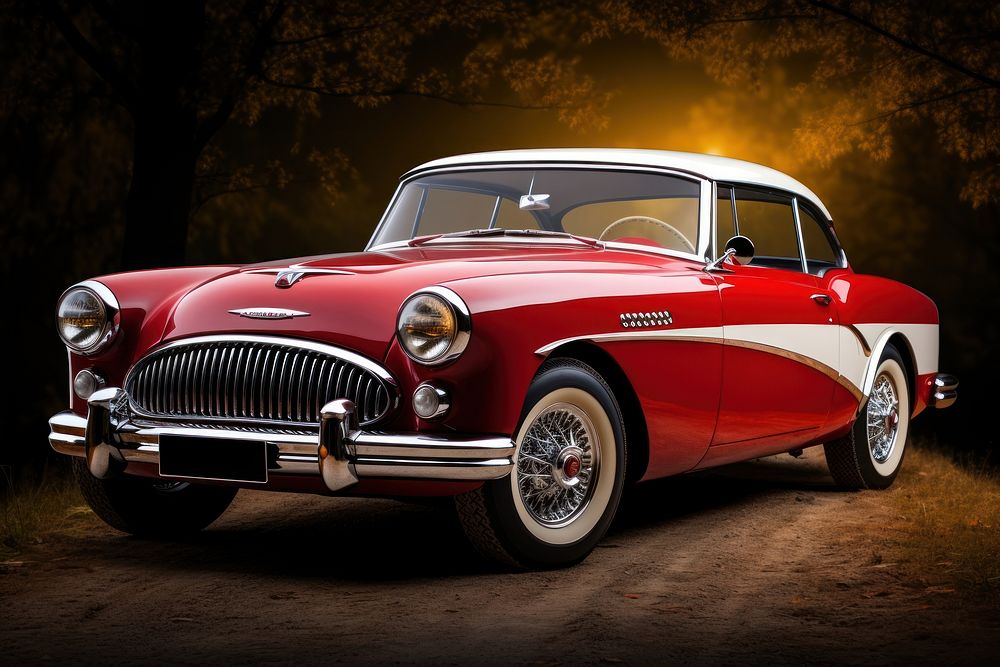 Classic vintage red car | Premium Photo - rawpixel