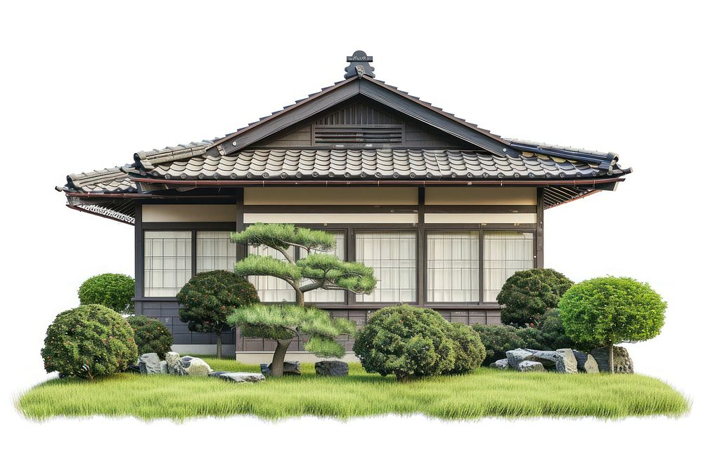 Traditional Japanese house illustration | Free Photo Illustration ...