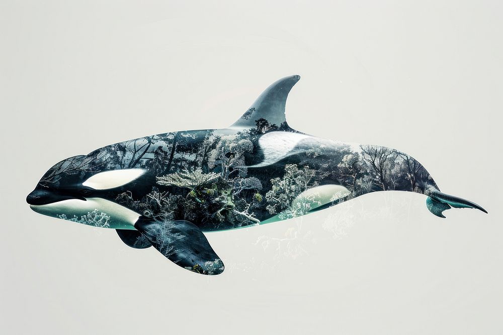 Orca double exposure underwater scene | Free Photo - rawpixel