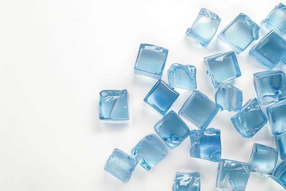 Blue ice cubes scattered white | Free Photo - rawpixel