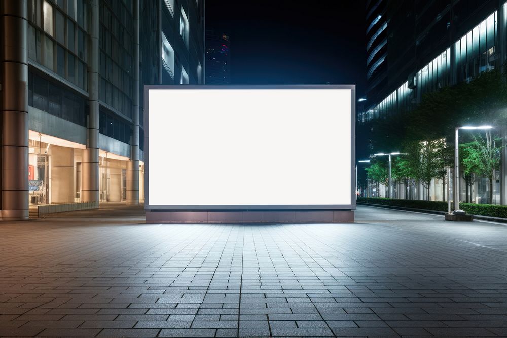 Night urban billboard mockup psd | Premium PSD Mockup - rawpixel