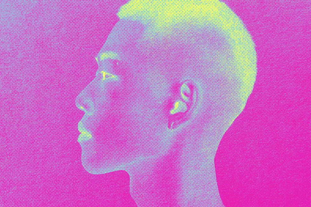 Vibrant neon profile portrait art | Premium PSD - rawpixel