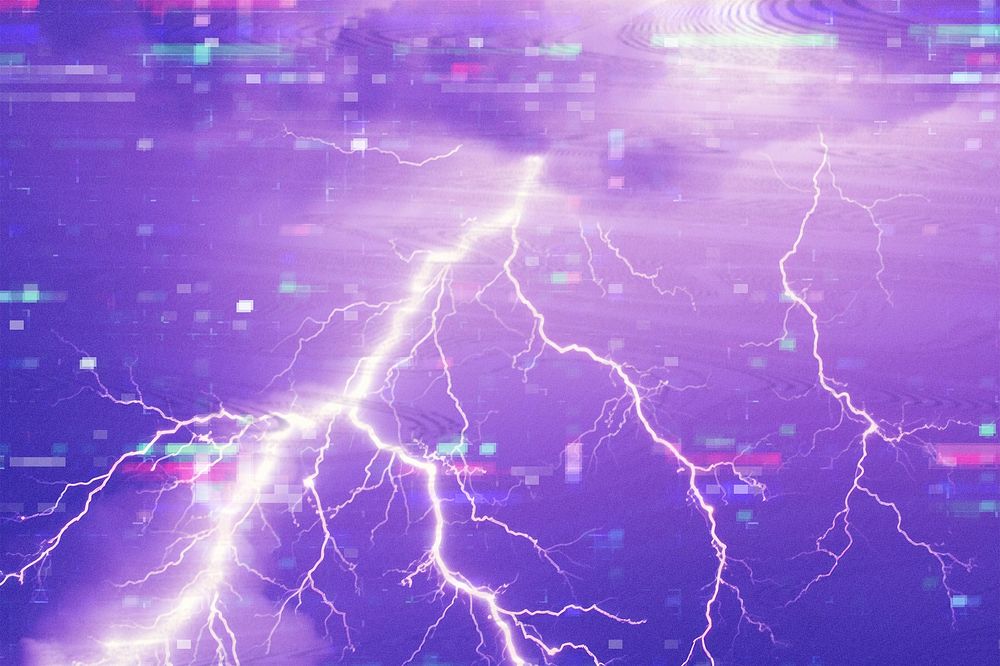 Vibrant digital lightning storm illustration | Free Photo Illustration ...