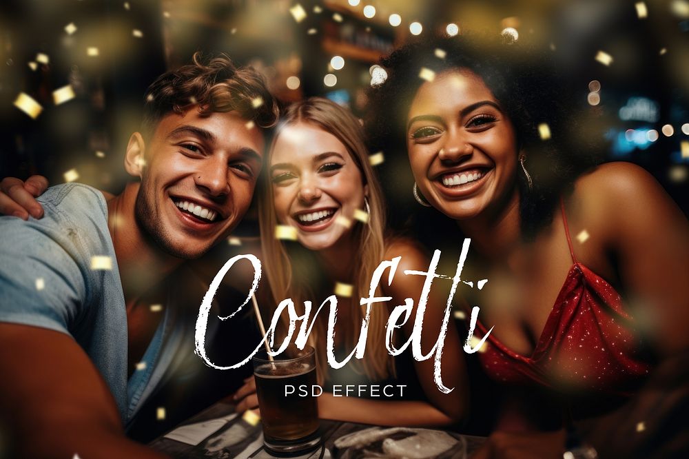 Confetti PSD Effect | Premium PSD Add-on - rawpixel