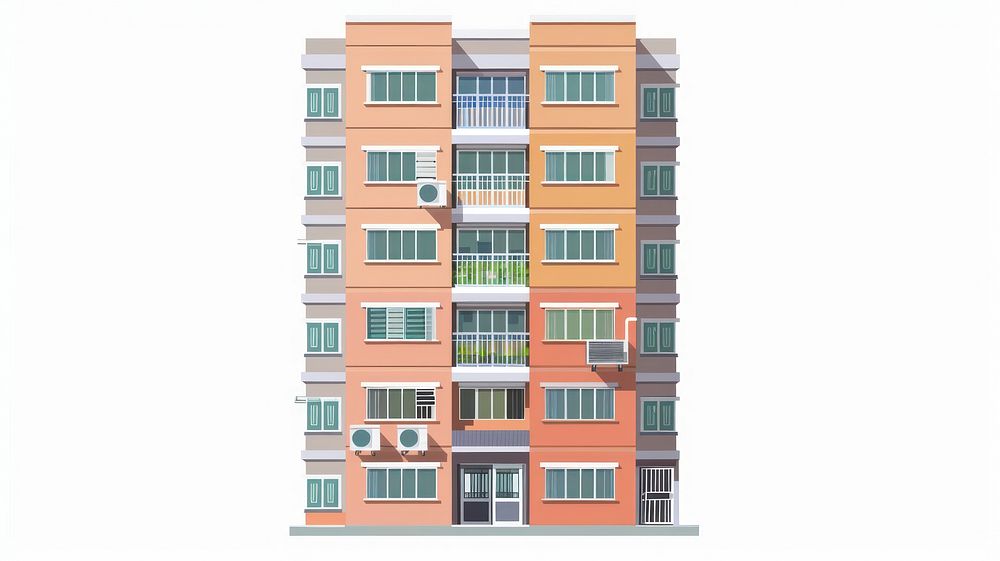 Colorful apartment building illustration | Free Photo Illustration ...