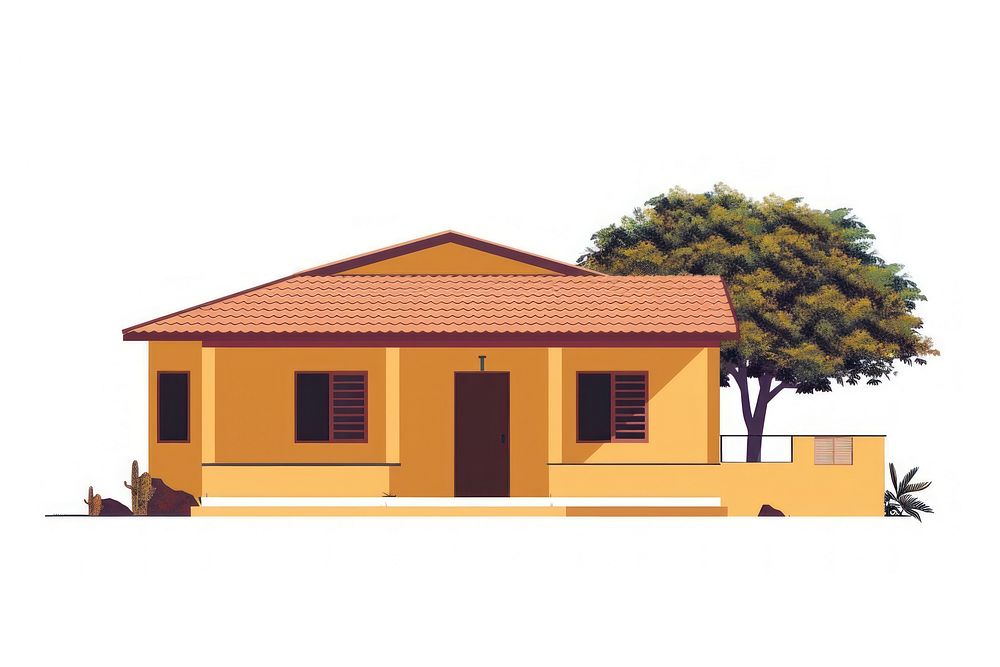 Charming single-story house illustration | Free Photo Illustration ...