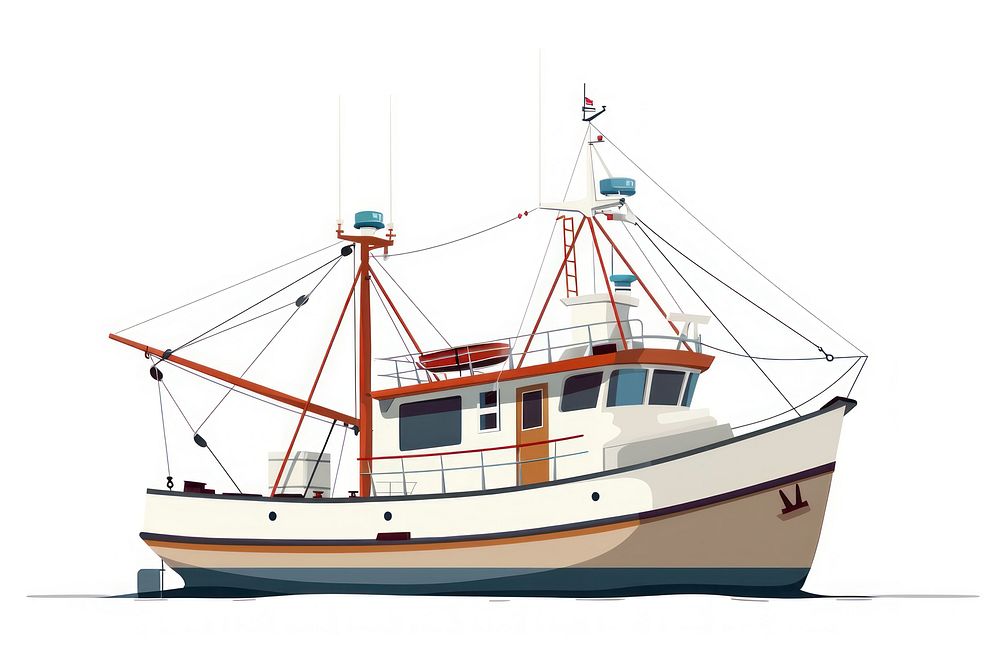 Fishing boat illustration vector art | Free Photo Illustration - rawpixel