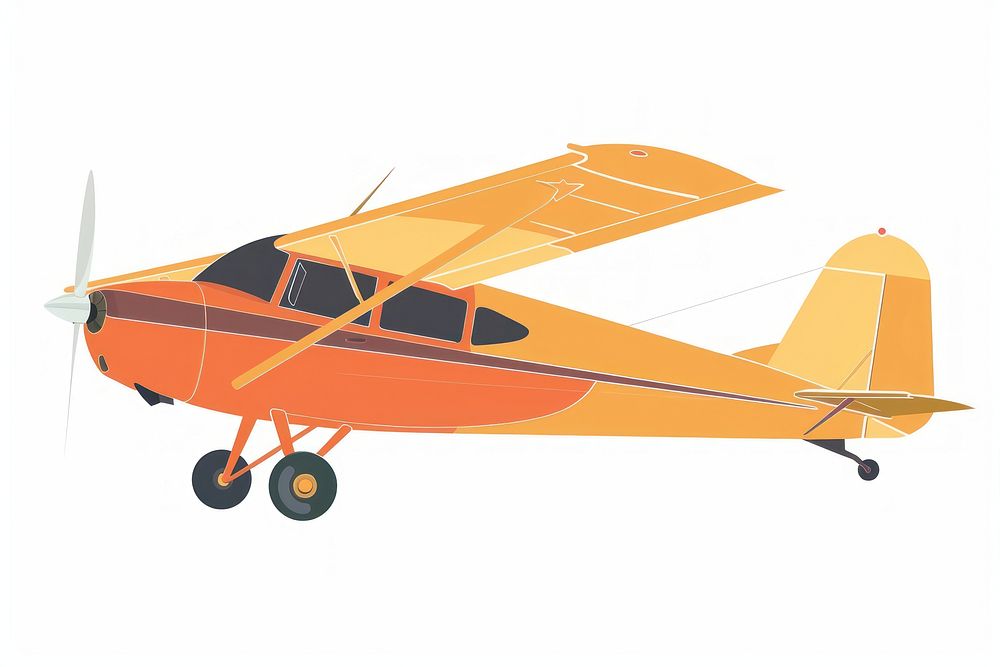 Vintage orange airplane illustration | Free Photo Illustration - rawpixel