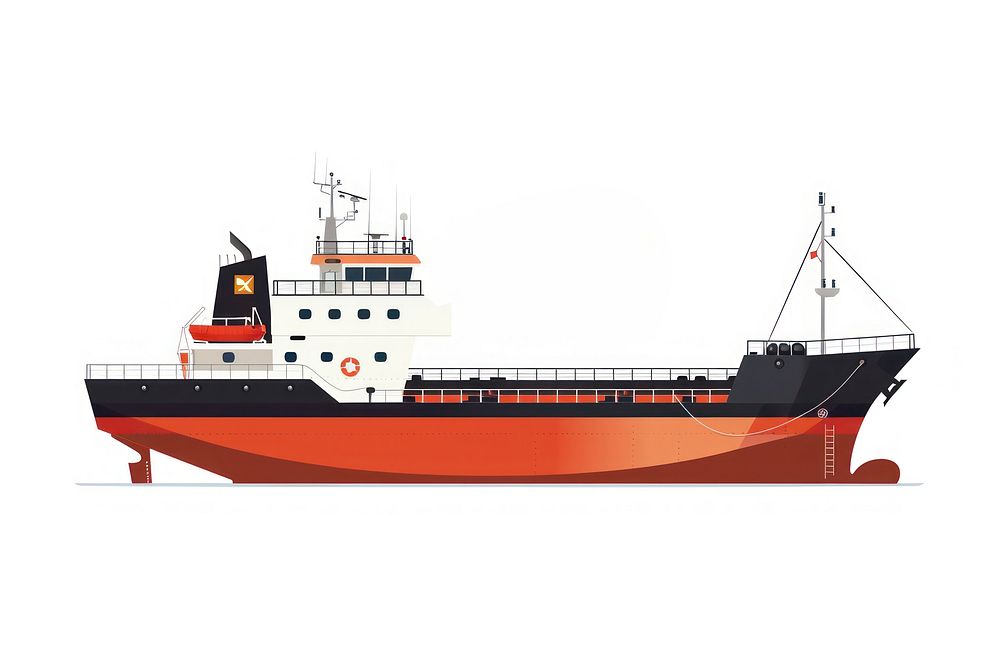 Modern cargo ship illustration vector | Free Photo Illustration - rawpixel