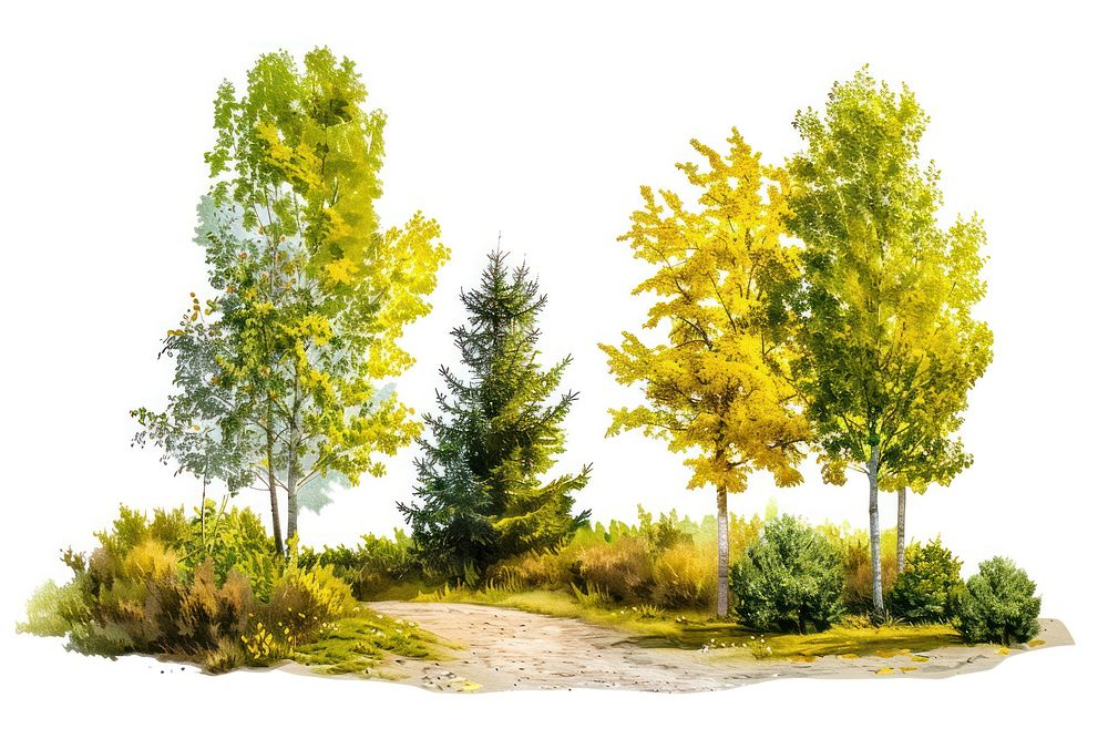 Scenic forest path illustration | Free Photo - rawpixel