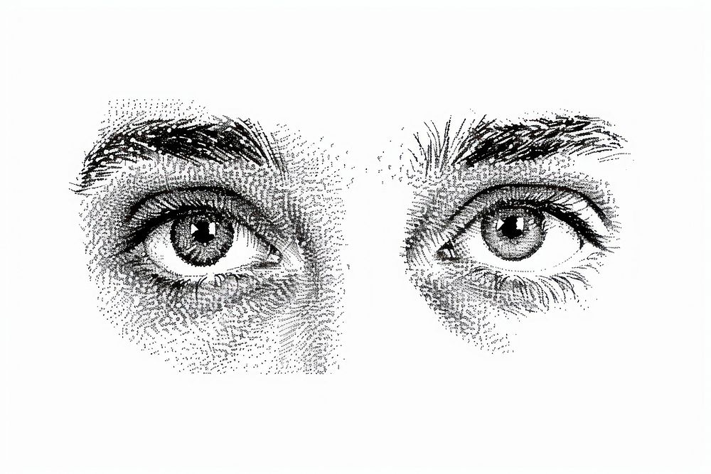 Detailed stipple drawing of eyes | Free Photo Illustration - rawpixel