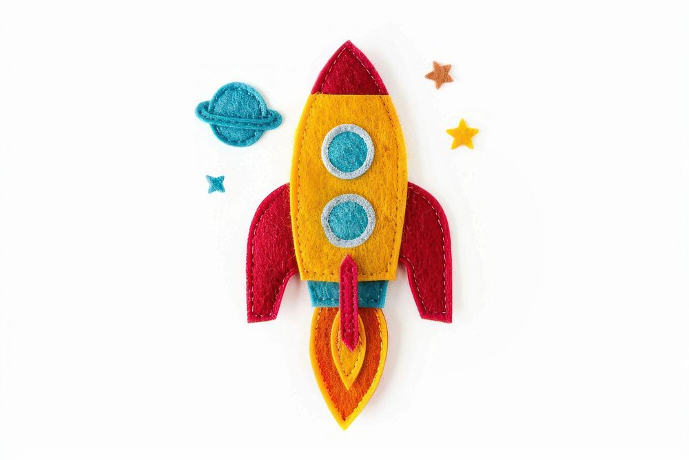 Colorful felt rocket ship | Free Photo - rawpixel