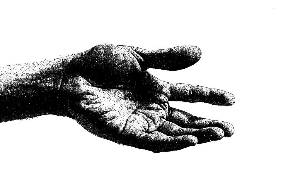 Detailed monochrome hand illustration | Premium Photo Illustration ...