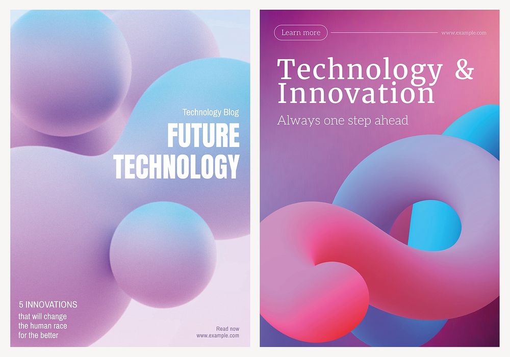 Technology poster vector template set | Premium Vector - rawpixel