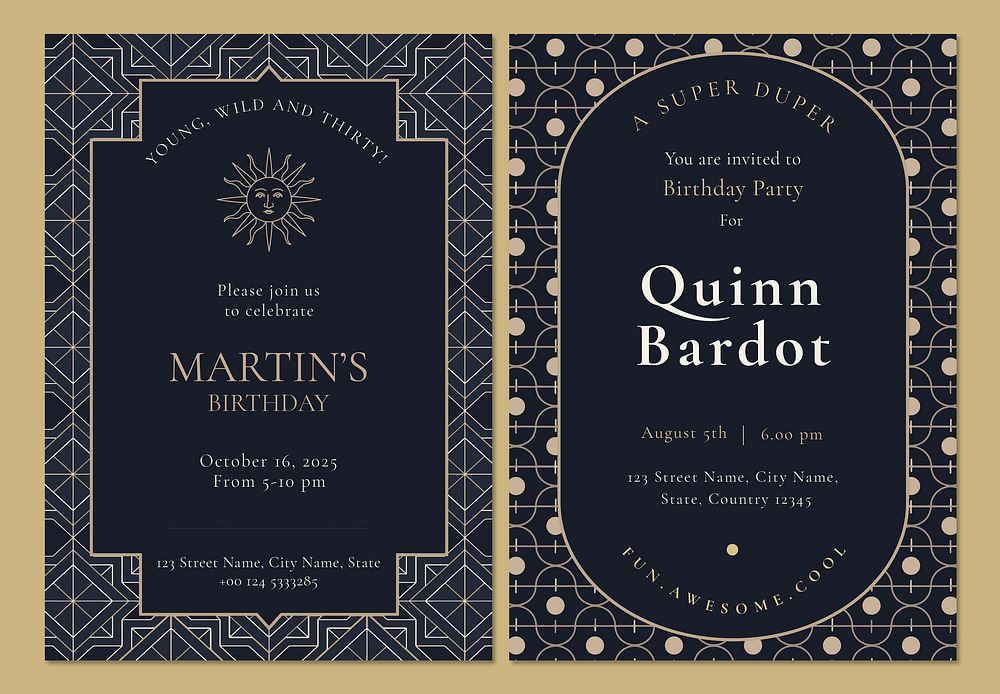 Birthday invitation card vector template | Premium Vector - rawpixel