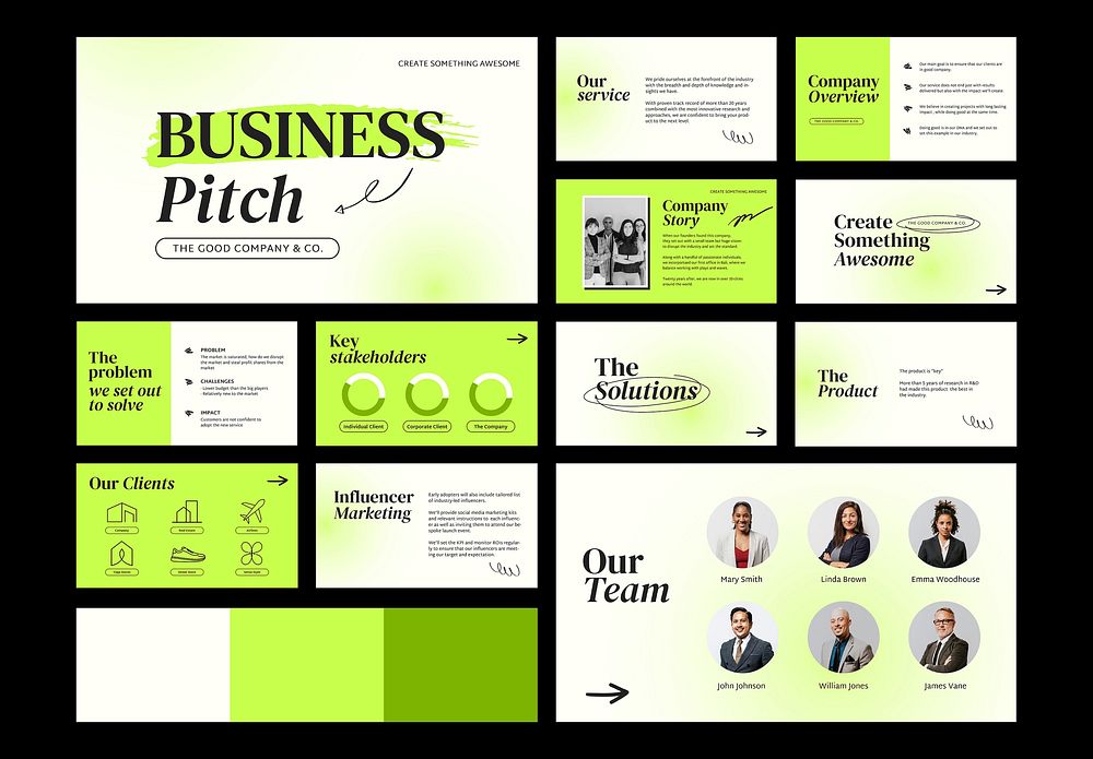 Green business pitch presentation template | Premium Vector Template - rawpixel