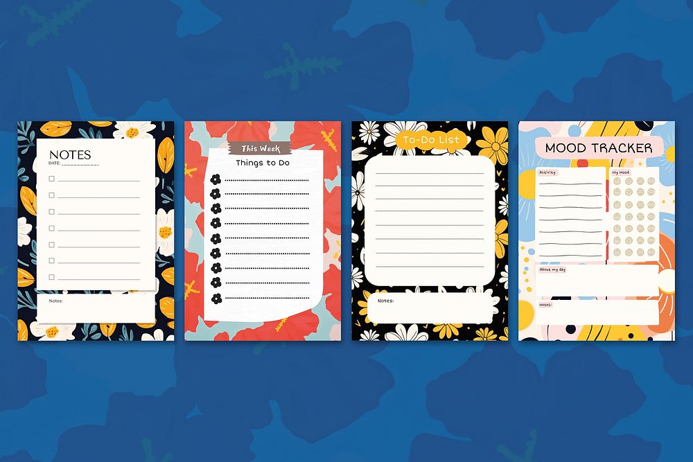 colorful floral planner template vector | Premium Vector - rawpixel