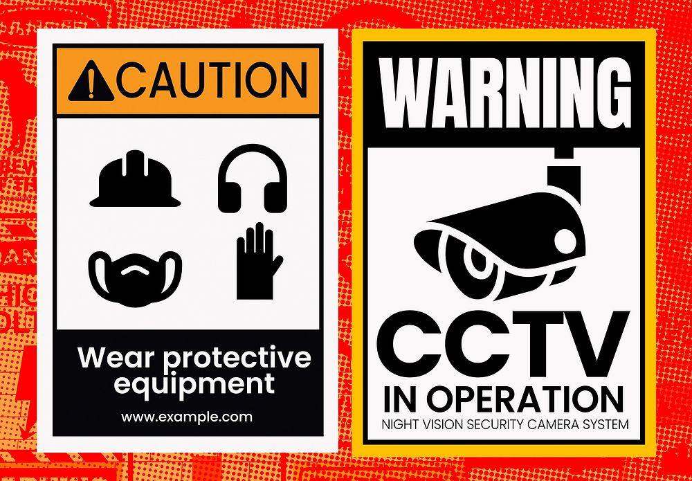 warning sign poster vector set | Premium Vector - rawpixel