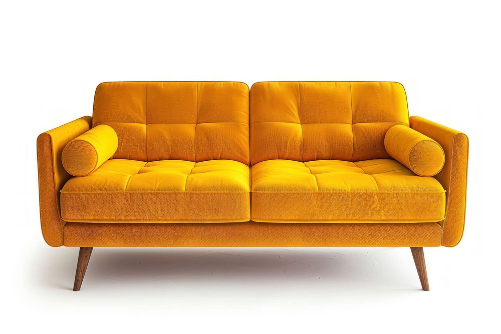 Bright modern yellow sofa | Free Photo - rawpixel