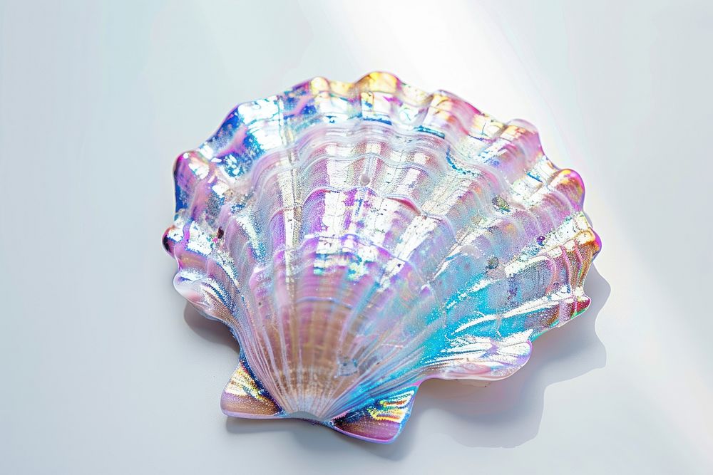 Iridescent seashell on white background | Free Photo - rawpixel