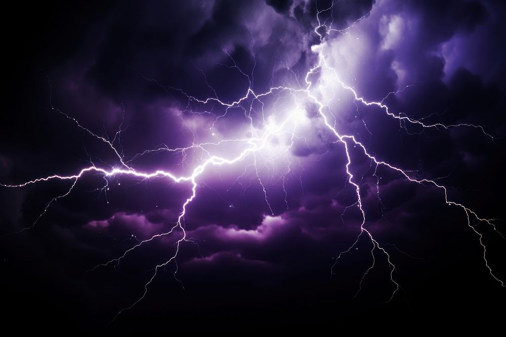 Dramatic purple lightning storm | Free Photo - rawpixel