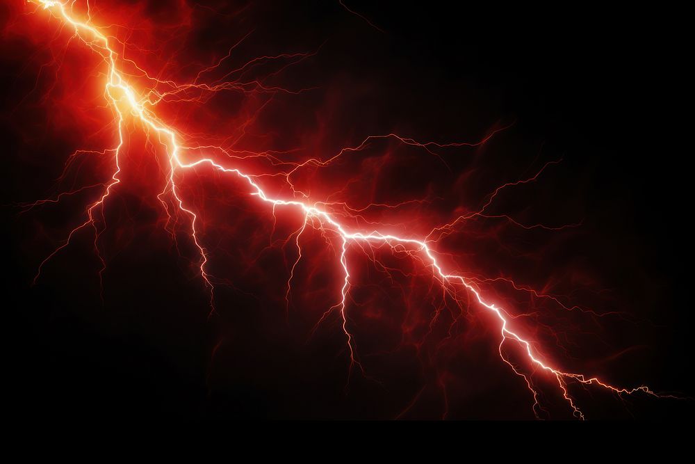 Dramatic red lightning bolt sky | Free Photo - rawpixel