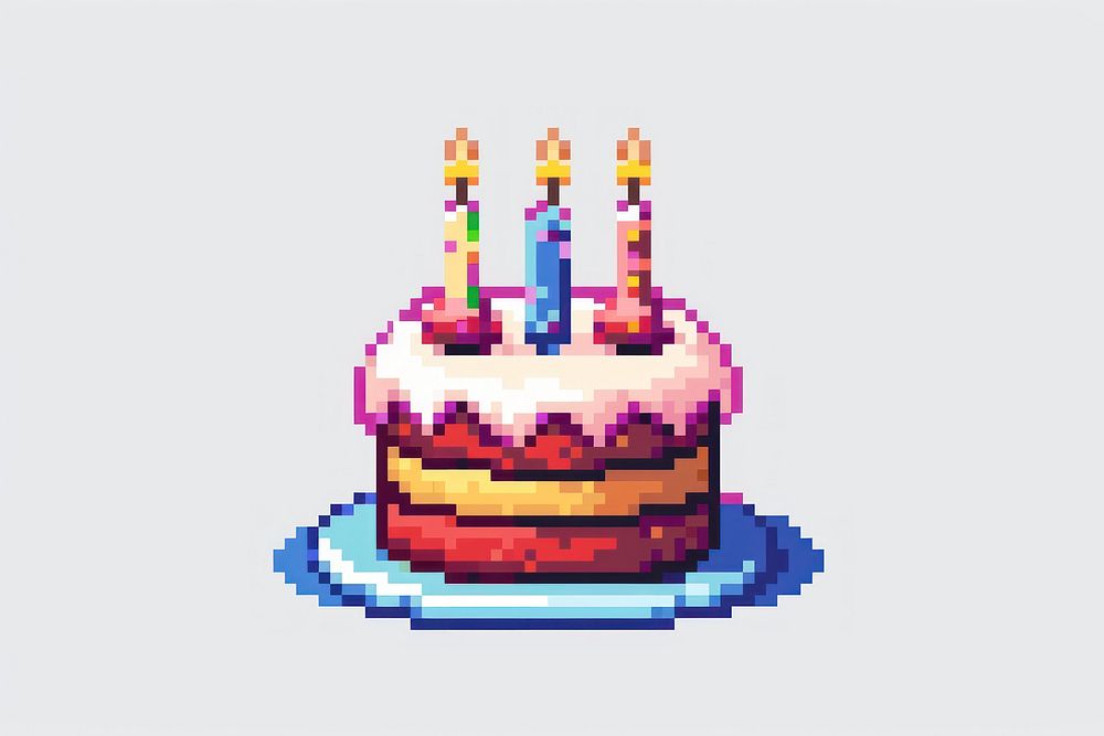 Pixelated birthday cake illustration | Free Photo Illustration - rawpixel