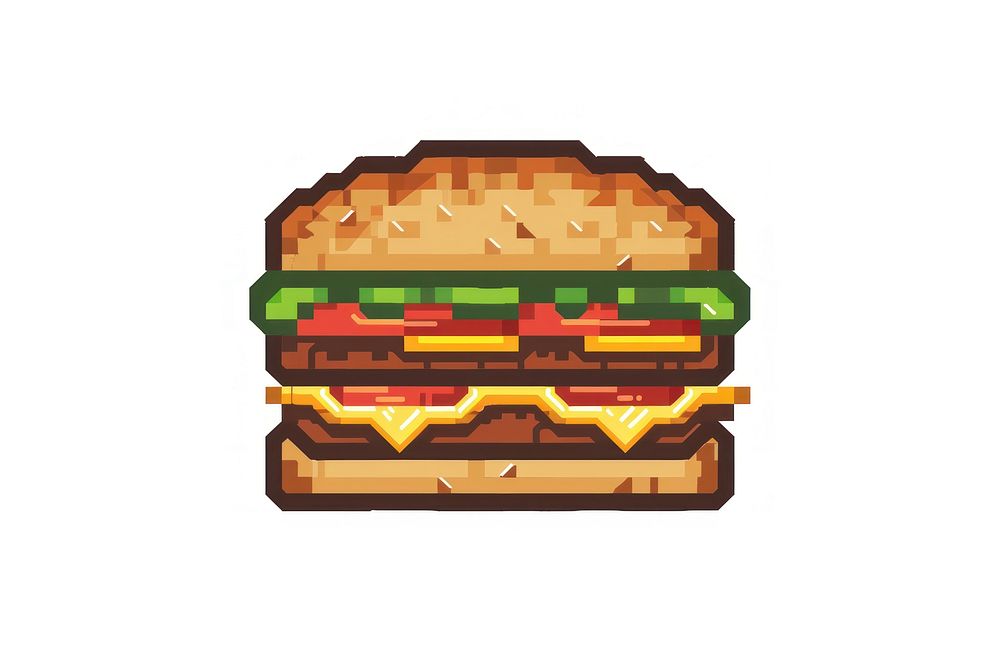 Pixelated burger with vibrant colors | Free Photo Illustration - rawpixel