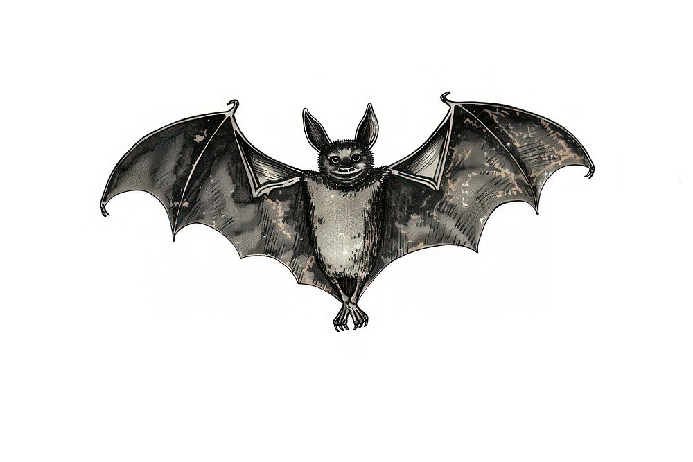Detailed bat illustration drawing | Free Photo Illustration - rawpixel