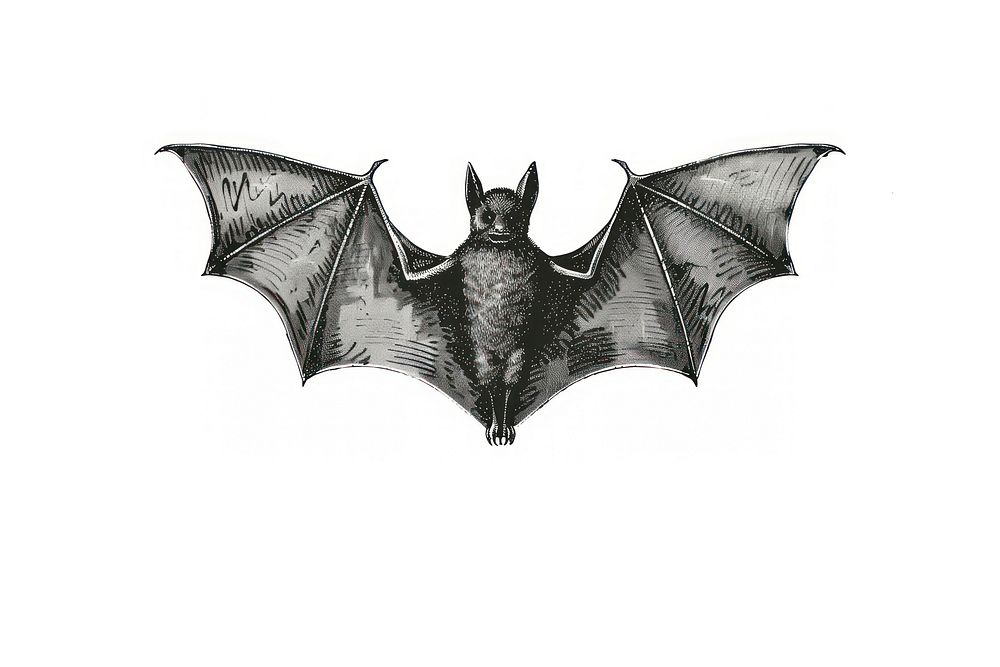 Detailed black-and-white bat illustration | Free Photo Illustration ...