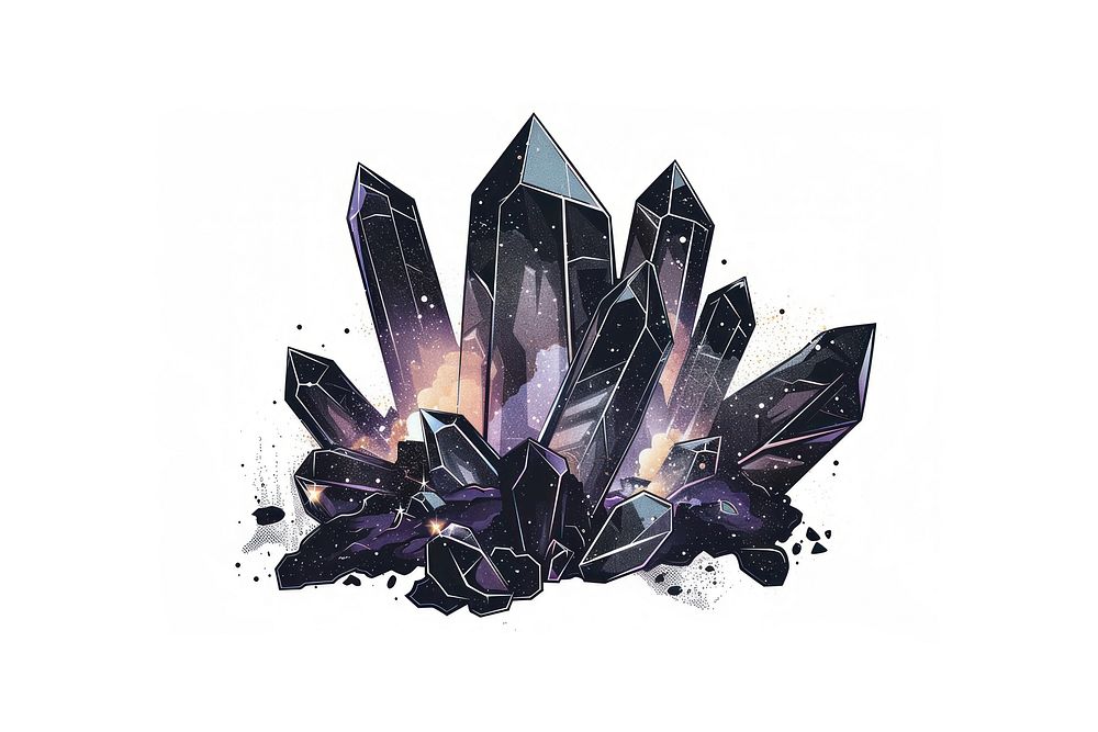 Galactic crystals illustration in black. | Free Photo Illustration - rawpixel