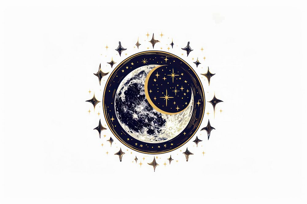 Celestial moon and stars illustration | Free Photo Illustration - rawpixel