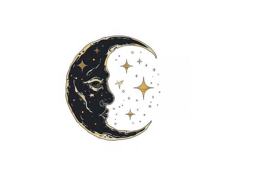 Celestial moon and stars illustration | Free Photo Illustration - rawpixel