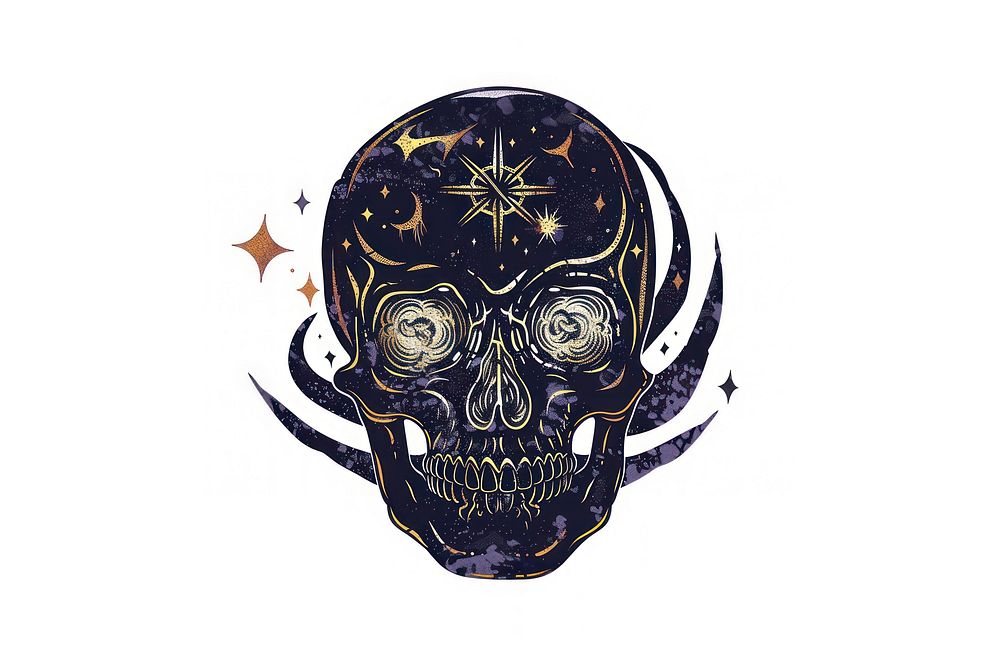 Mystical celestial skull illustration | Free Photo Illustration - rawpixel