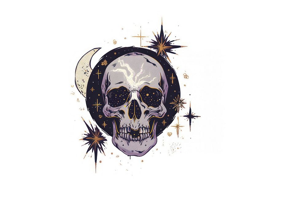 Cosmic skull with celestial elements | Free Photo Illustration - rawpixel