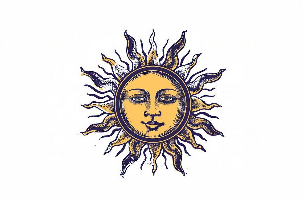 Vintage sun face illustration | Free Photo Illustration - rawpixel