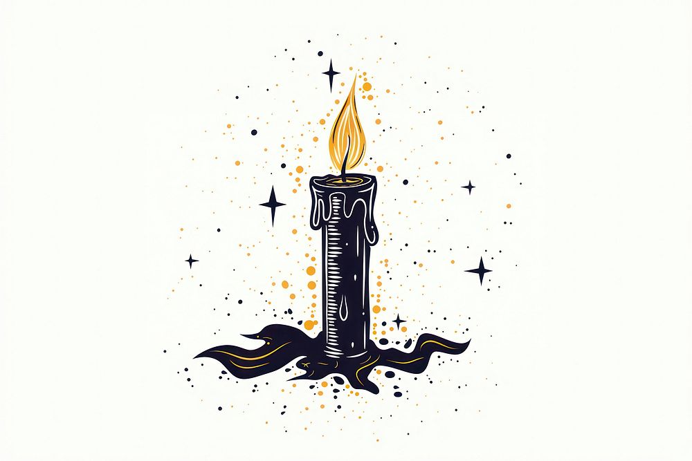 Gothic candle with melting wax | Free Photo Illustration - rawpixel