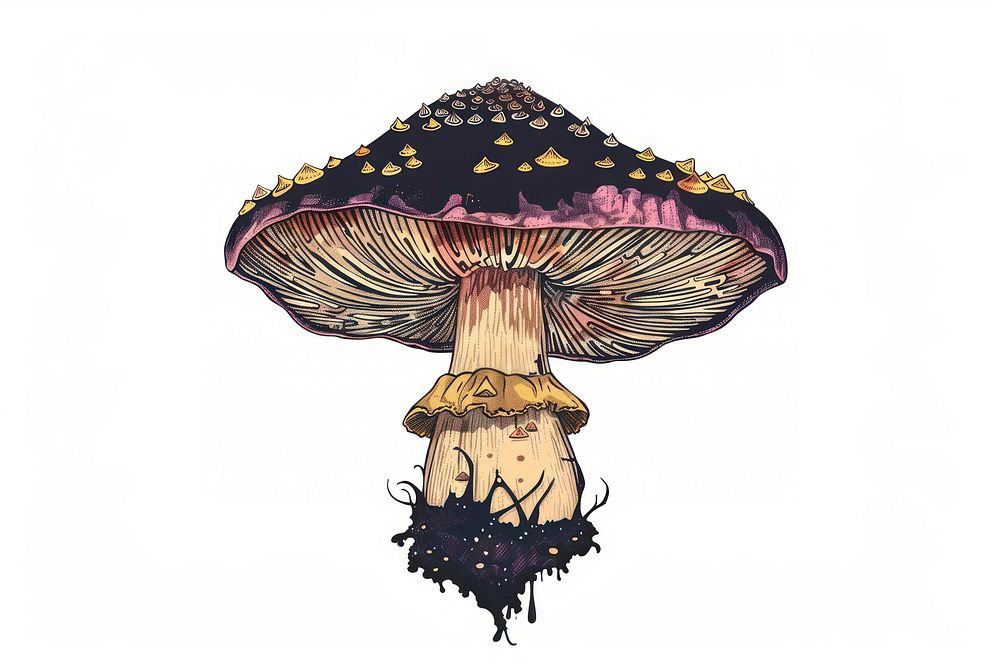 Detailed mushroom illustration art | Free Photo Illustration - rawpixel