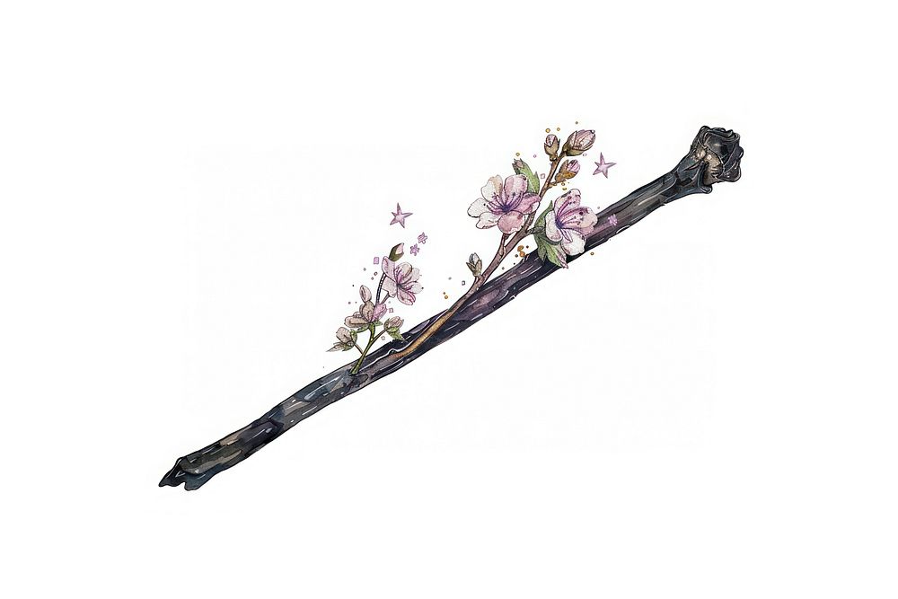Magical floral enchanted wand illustration | Free Photo Illustration ...