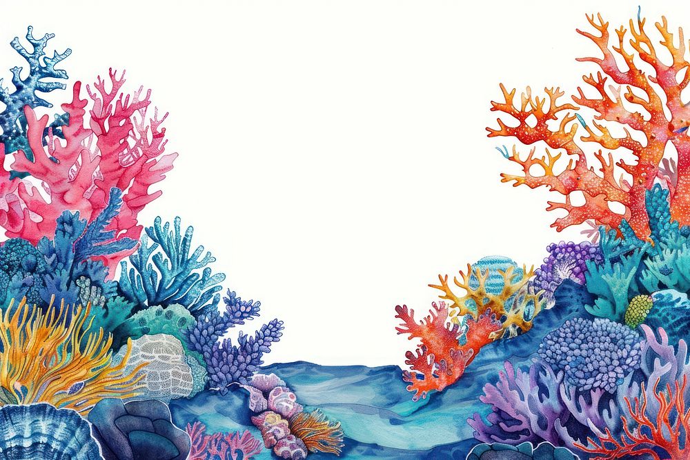 Vibrant underwater coral reef illustration | Free Photo Illustration ...